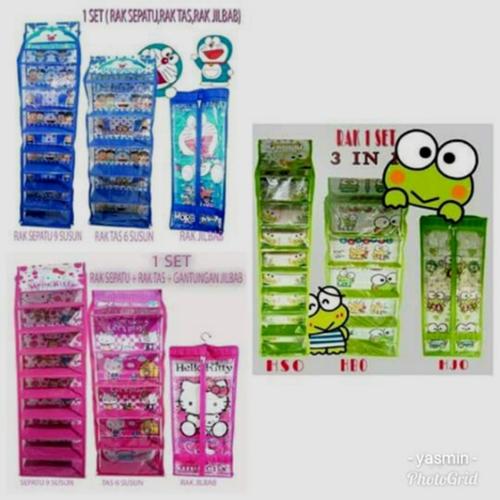 Jual Rak Gantung Karakter Resleting Set 3in1 (Rak Tas+Rak Sepatu+Rak Hijab) - Doraemon - Jakarta ...