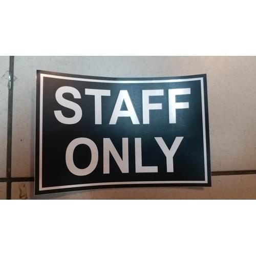 Jual SIGN LABEL STICKER STAFF ONLY RED / BLACK 15X10CM - Jakarta Barat ...