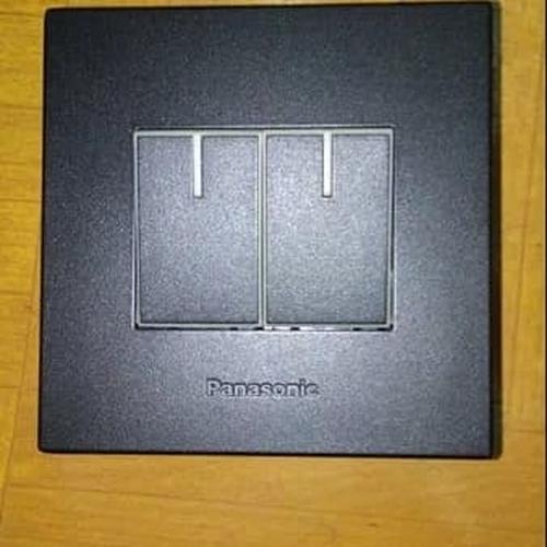 Jual saklar seri ganda double panasonic black hitam style - WIDE SERIES ...