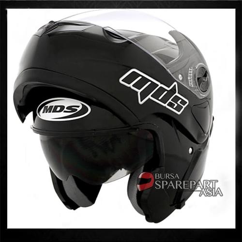 Jual Helm MDS Pro Rider Black Doff Solid Flip Prorider Modular Full ...
