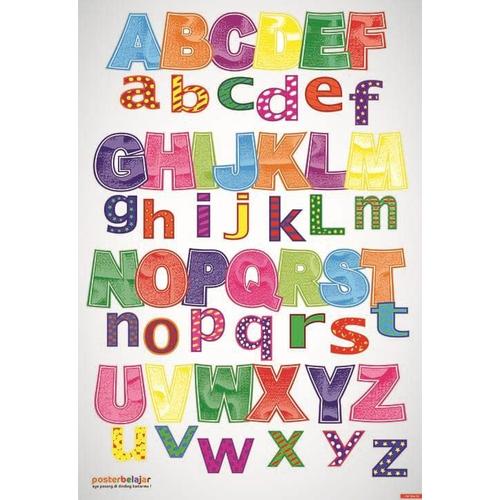 Jual Tipe 20 Poster Belajar Alphabet Huruf Besar dan Kecil Full Color ...