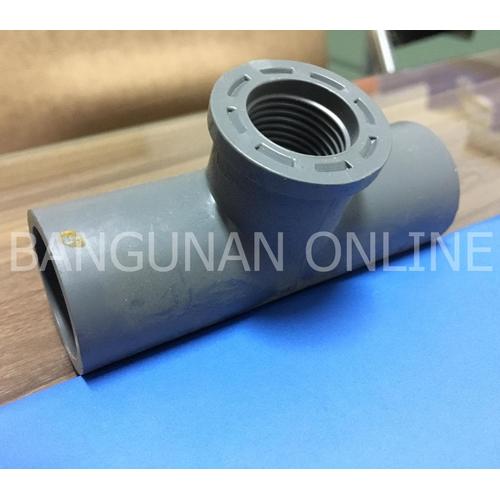 Jual SAMBUNGAN FITTING PIPA PVC PRALON TEE 3/4" X 1/2" ABU T DRAT DALAM ...