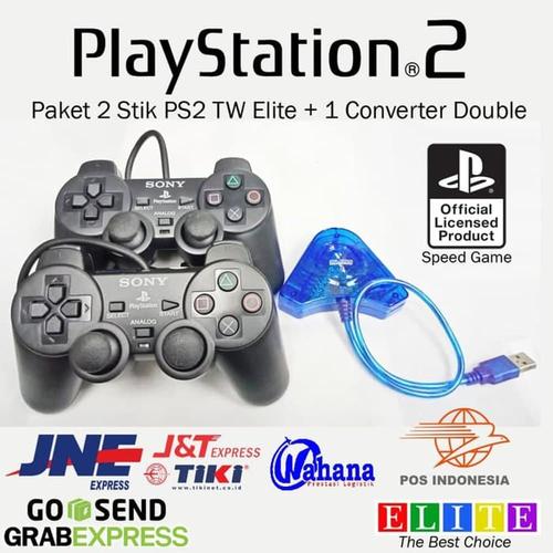 Jual paket 2pc bundle stik ps2 tw analog getar dan Converter usb ps2 ...
