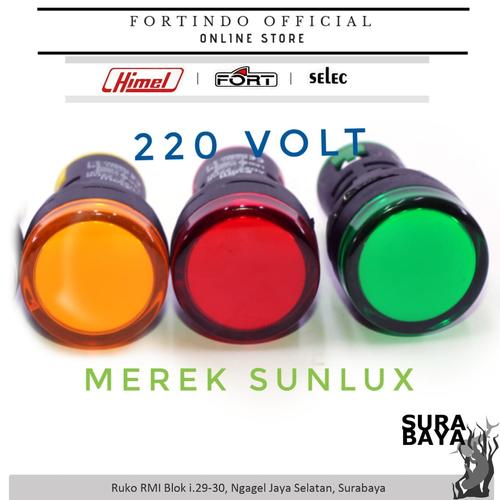 Jual Pilot lamp LED 22MM Brand SUNLUX AD22-22DS Color Red Green Yellow ...