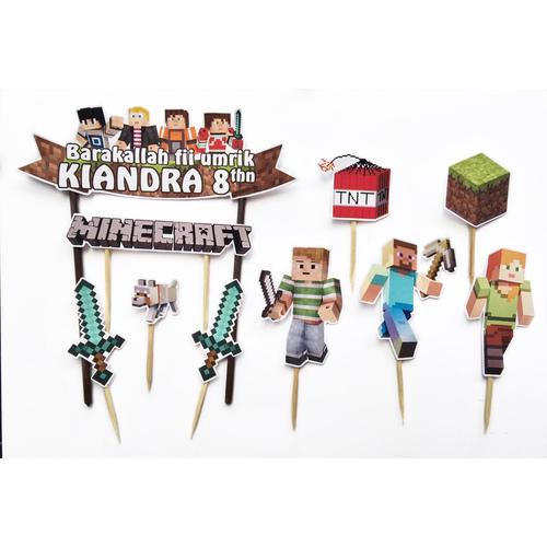 Jual Topper paket HBD Minecraft utk hiasan cake dll - Kab. Bandung ...