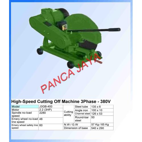 Jual HIGH SPEED CUTTING OFF MACHINE 3 PHASE J3GB 400 MESIN POTONG BESI ...