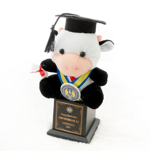 Jual Piala Boneka Wisuda Sapi Cow Kado Wisuda - Hitam, Box Mika - Kab ...