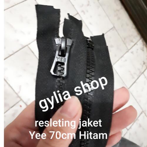 Jual Resleting Jaket / YEE Hitam 70cm / Retsleting Jaket 70cm Satuan ...
