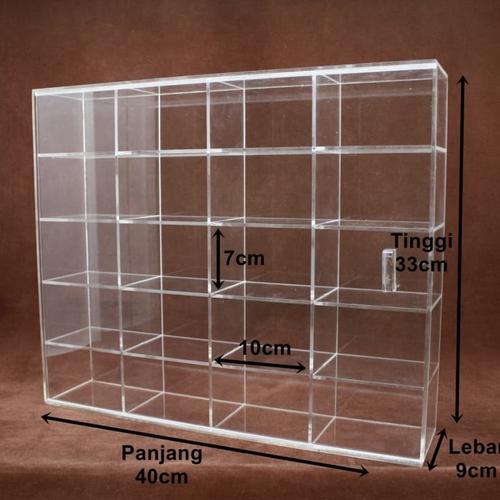 Jual Rak Akrilik 20 Kotak Sleding Tempat Display Lego 3mm Tebal Bahan ...