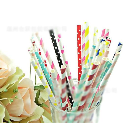 Jual Paper Straw / Sedotan Kertas Motif Warna Warni Pack 25 Pcs ...