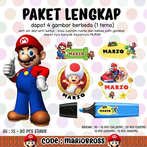 Jual Stiker Nama Anak Mario Bros - Kota Bekasi - Clover Accesories ...