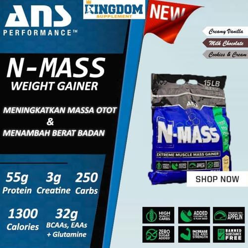 Jual ANS N Mass 4 lbs NMass Weight Gainer Whey Creatine BCAA Eceran ...
