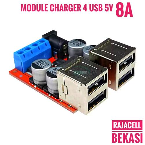 Jual Module Charger 4 USB 5V 8A Step-down dari Aki 9V 12V 24V ke 5V DC ...