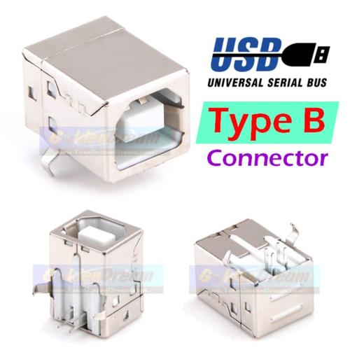 Jual USB Tipe B Female Soket Printer 4 Pin Betina Shielded Type ...