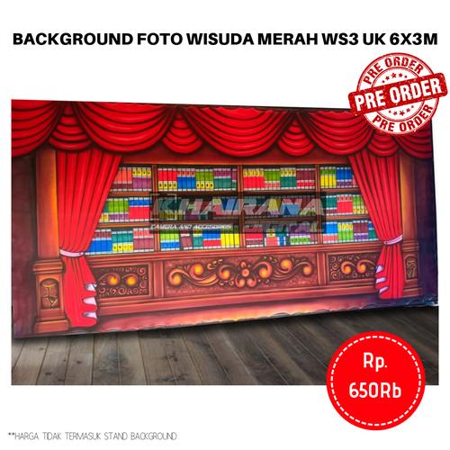 Jual Background Backdrop Layar Foto Wisuda Gorden Merah WS3 Besar 6x3m ...