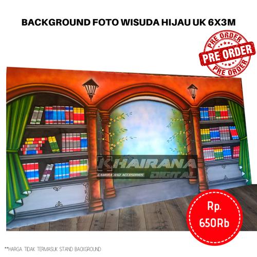 Jual Background Backdrop Layar Foto Wisuda Gorden hijau Besar 6x3m ...