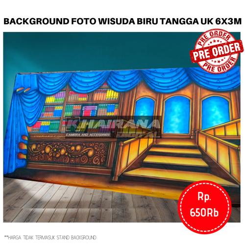 Jual Background Backdrop Layar Foto Wisuda Gorden biru WS61 Besar 6x3m ...