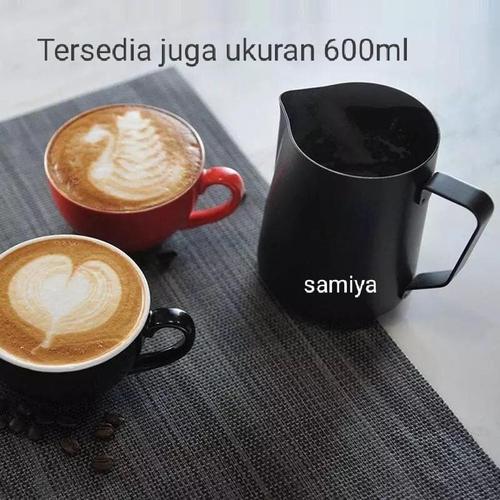 Jual milk jug hitam black teflon / latte art / teko susu / pitcher susu ...