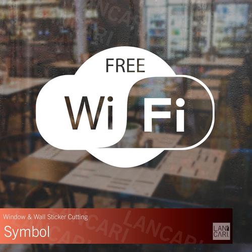 Jual Stiker Cutting Free Wifi Wi-Fi Sticker Dinding Kaca Restoran ...