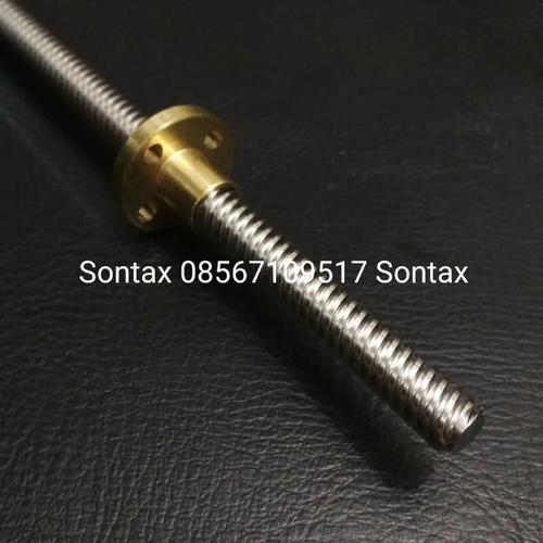 Jual screw ulir cnc as shaft 8mm 8 mm 50cm 50 cm nut mur brass linear ...