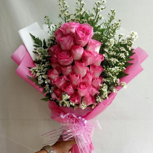 Jual hand bouquet kado ulang tahun buket bunga mawar fresh bucket ...