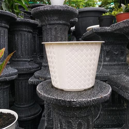Jual pot bunga putih motif anyam 25cm - Kota Tangerang - crystallpot ...