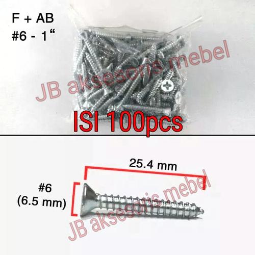 Jual SKRUP TAPING PUTIH 6 X 1" (25 mm) ISI 100pcs - Kota Surabaya - JB ...