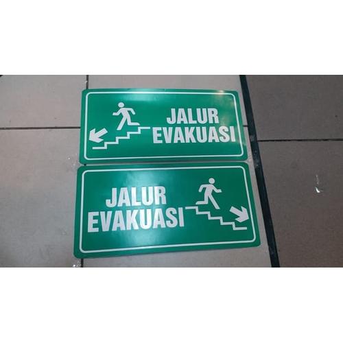 Jual SIGN LABEL STICKER JALUR EVAKUASI TANGGA KIRI KANAN 30X10CM ...