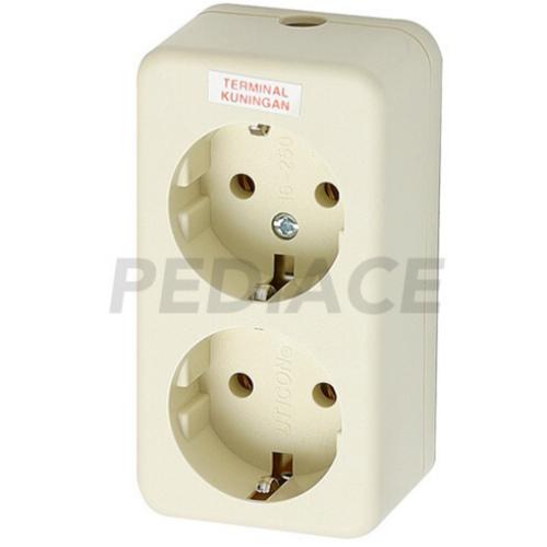 Jual Stop Kontak 2 lubang Uticon ST-128 Multi Outlet 16A/250V~ - Kab ...