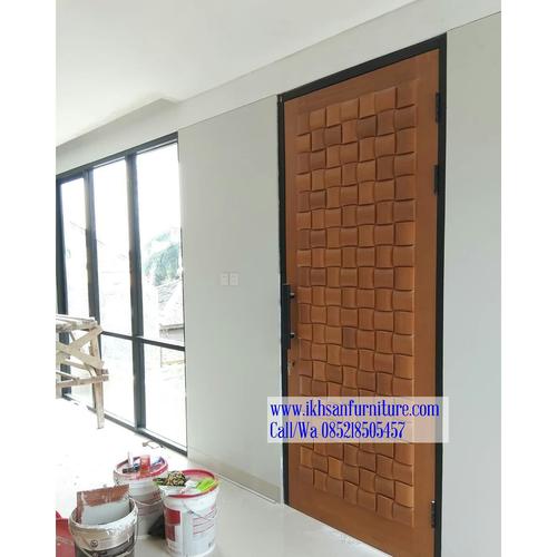 Jual pintu utama rumah model anyaman bambu, Pintu single rumah ...