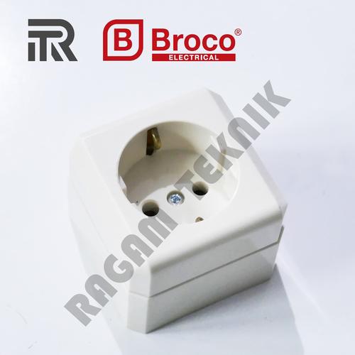 Jual stop kontak arde broco single OB outbow Cream 1541011 1 lubang ...
