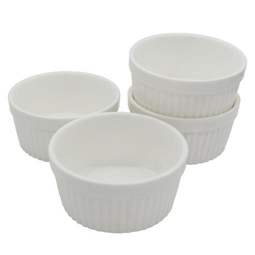 Jual Cetakan 4 Pieces Porcelaine Ramekins Ceramic Pudding Mold Muffin ...