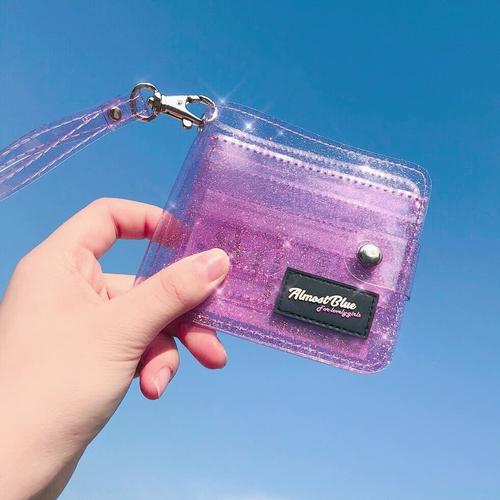 Jual [Ready] Transparent Jelly Wallet. Transparan gliter wallet ...