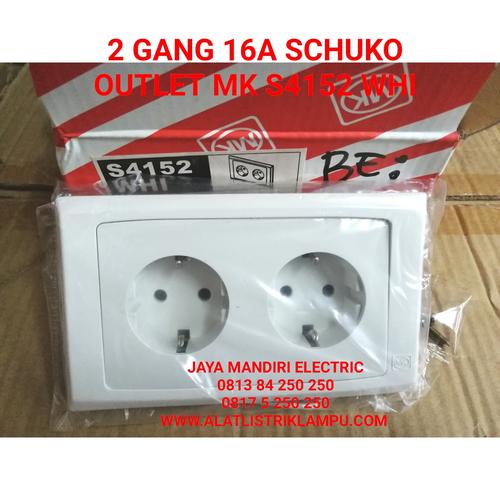 Jual STOP KONTAK MK 2 GANG 16A SCHUKO SOCKET OUTLET S4152 WHI ...