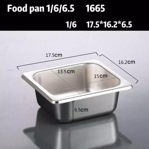 Jual Food pan prasmanan Stainless ukuran 1/6 tinggi 6.5CM / Wadah ...