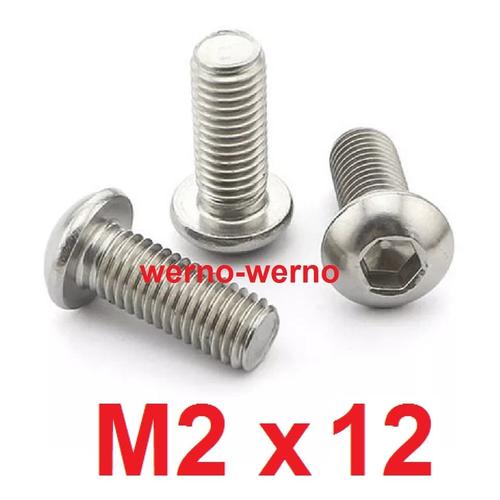 Jual Button Head M2x12 Stainless Steel Bolt Hex Baut L M2*12 2mm x 12mm ...