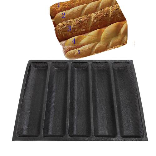 Jual Cetakan 5 Cavity Bread Form Pan Perforated Baguette Bakery ...