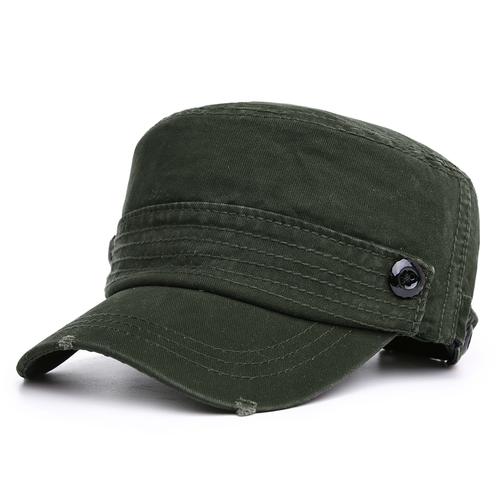 Jual Mens Cotton Adjustable Sunscreen Military Army Cadet Cap Flat ...