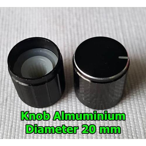 Jual Knob Potensio 20mm Aluminium Black Tutup Potensiometer Volume ...