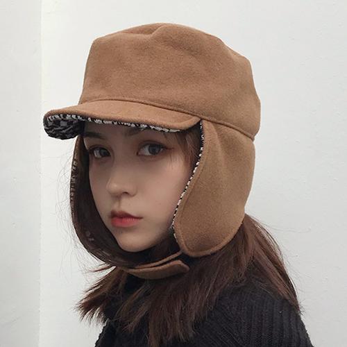 Jual Women Woolen Ear Flaps Trapper Hat Outdoor Cycling Casual ...
