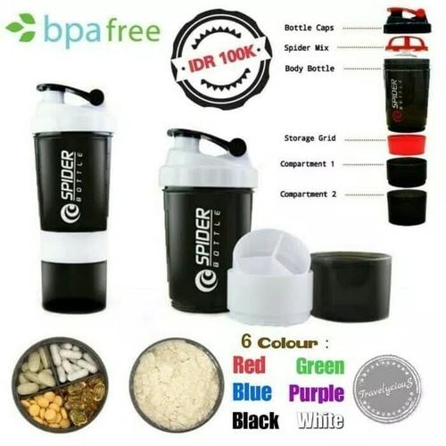 Jual Botol shake Botol Minum Shaker Bottle Shaker Protein Shake Spider ...