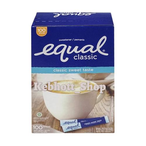 Jual equal classic zero calorie sweetener sticks 100gr (100 x 1g stick ...