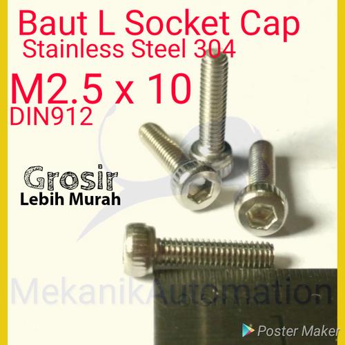 Jual Baut L M2.5 x 10 Hex SS304 - Jakarta Timur - Mekanikautomation ...