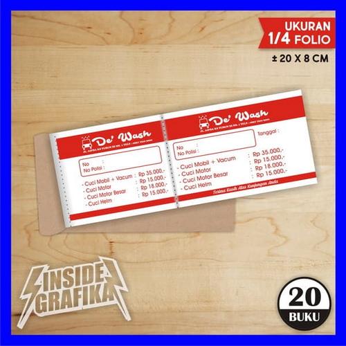 Jual Cetak Nota Rangkap 1 Ply Kwitansi Kuitansi Cuci Mobil / Car Wash ...