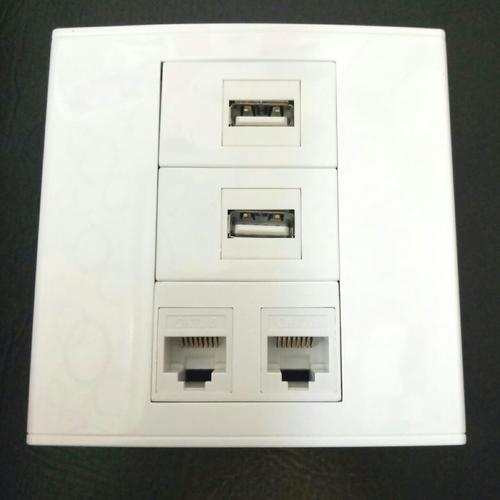 Jual faceplate socket 2 usb F 2 lan cat6 RJ45 - Jakarta Pusat - ABADI ...