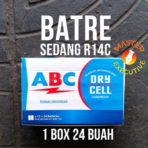 Jual (Dus) ABC Batre Sedang R14 1.5V Dry Cell / Baterai R14C IEC/UM-2/C ...