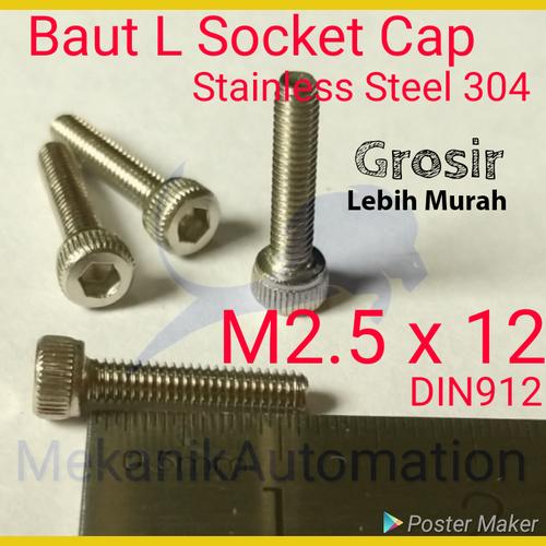 Jual Baut L M2.5 x 12 SS304 Hex Key - Jakarta Timur - Mekanikautomation ...