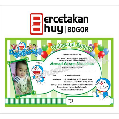 Jual KARTU UNDANGAN / KARTU UNDANGAN SYUKURAN TEMA DORAEMON KECE BANGET ...