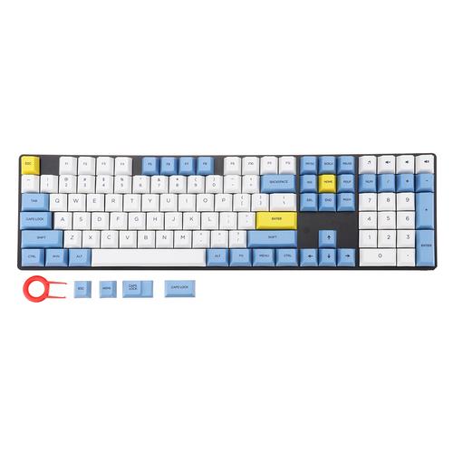 Jual 108 Key Blue White Cherry Profile Dye-sub PBT Keycaps Keycap Set ...