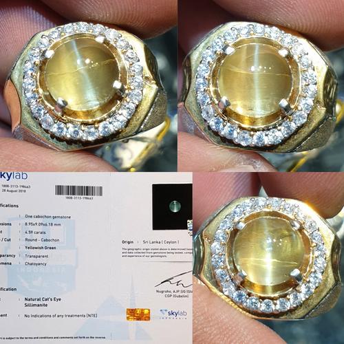 Jual Batu Cat Eye Sillimanite Ceylon Srilanka Sertifikat 4.59 crt ...